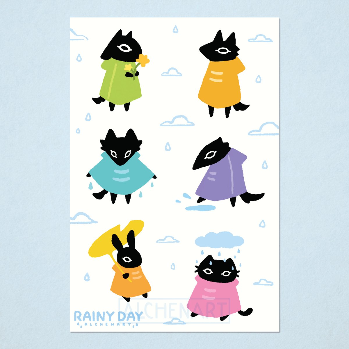 Rainy Day Sticker Sheet | acorviart