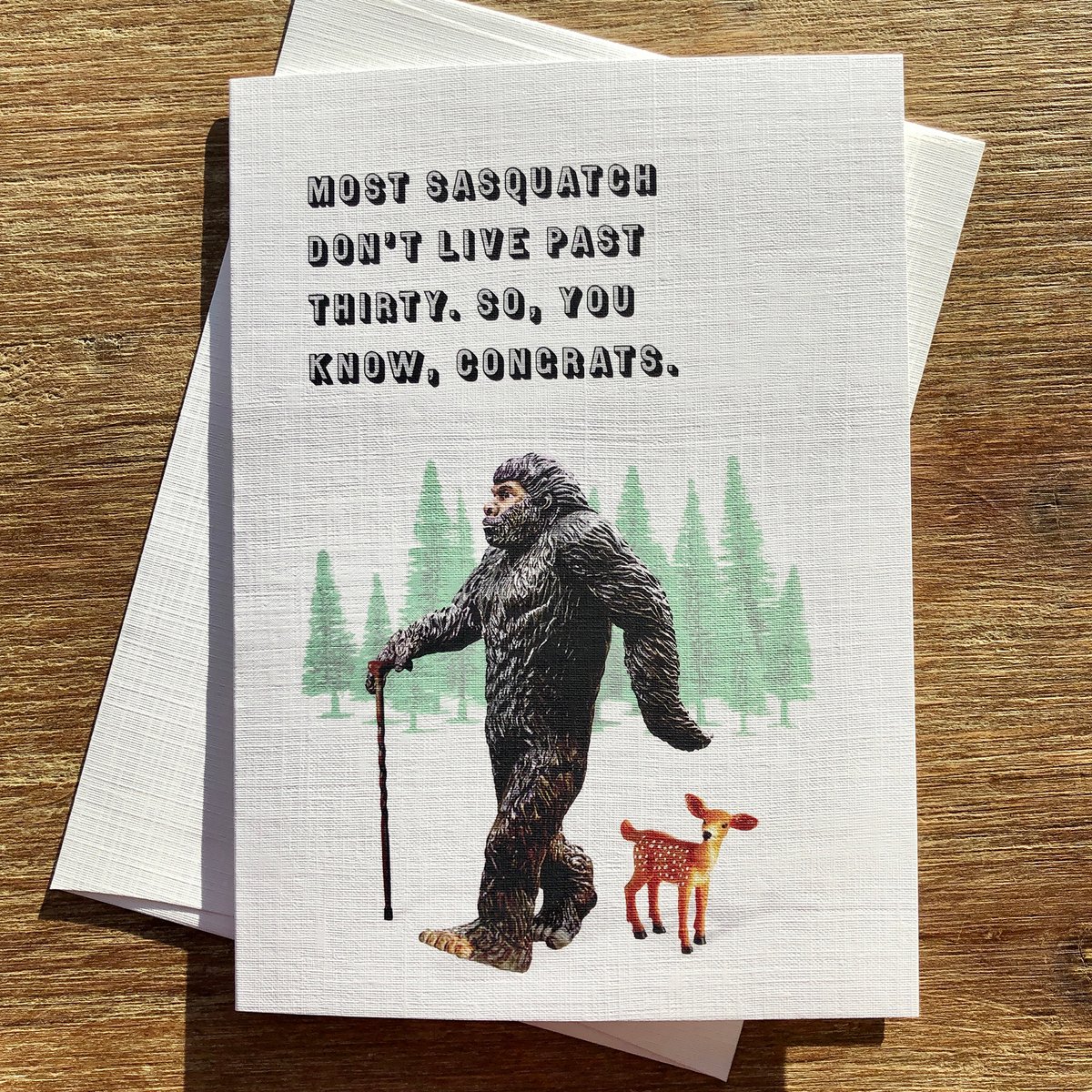 Bigfoot Birthday Party Invitations GO BIG SASQUATCH BIRTHDAY CARD