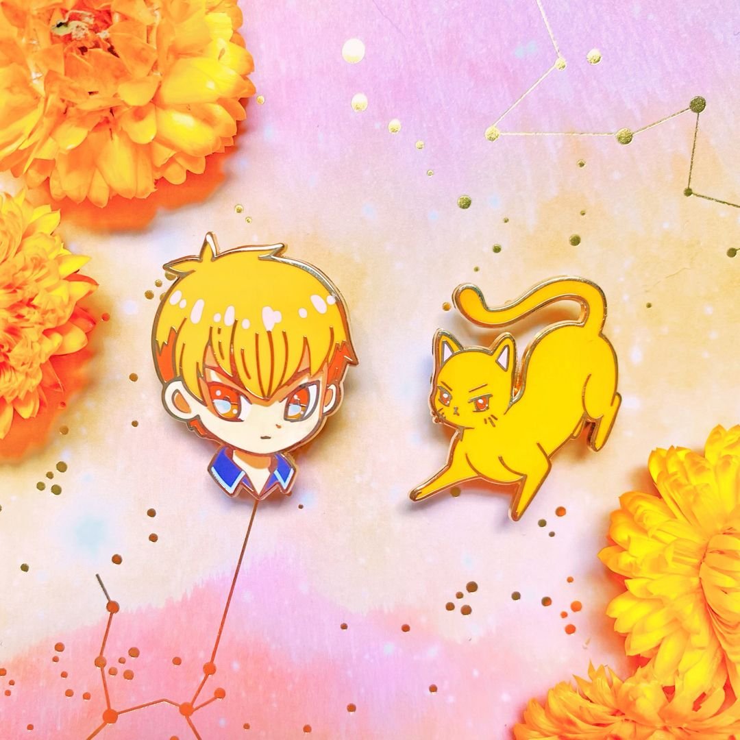 Kyo & Cat Enamel Pin Set | chunky tomato