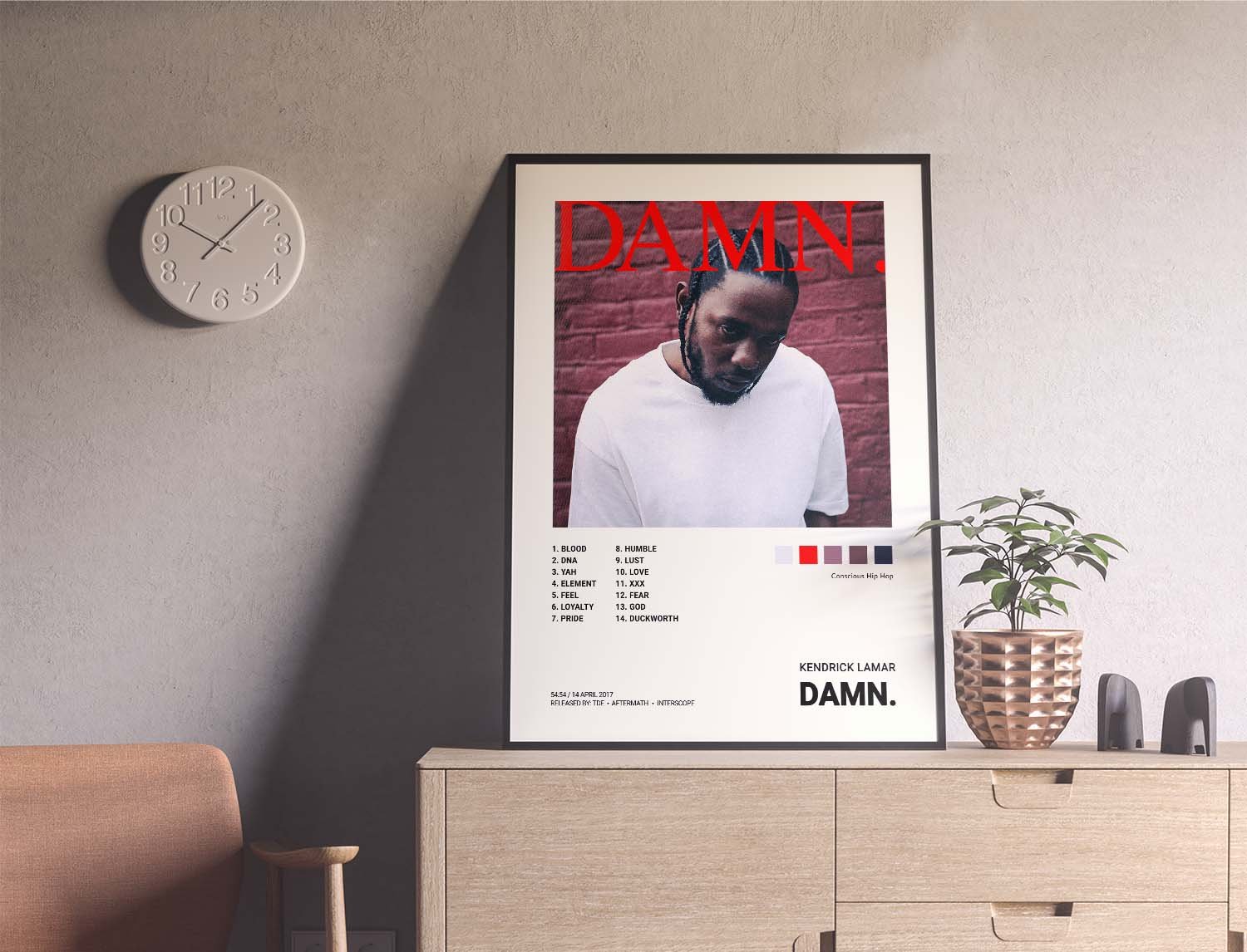Kendrick Lamar - DAMN Album Cover Poster | Architeg Prints