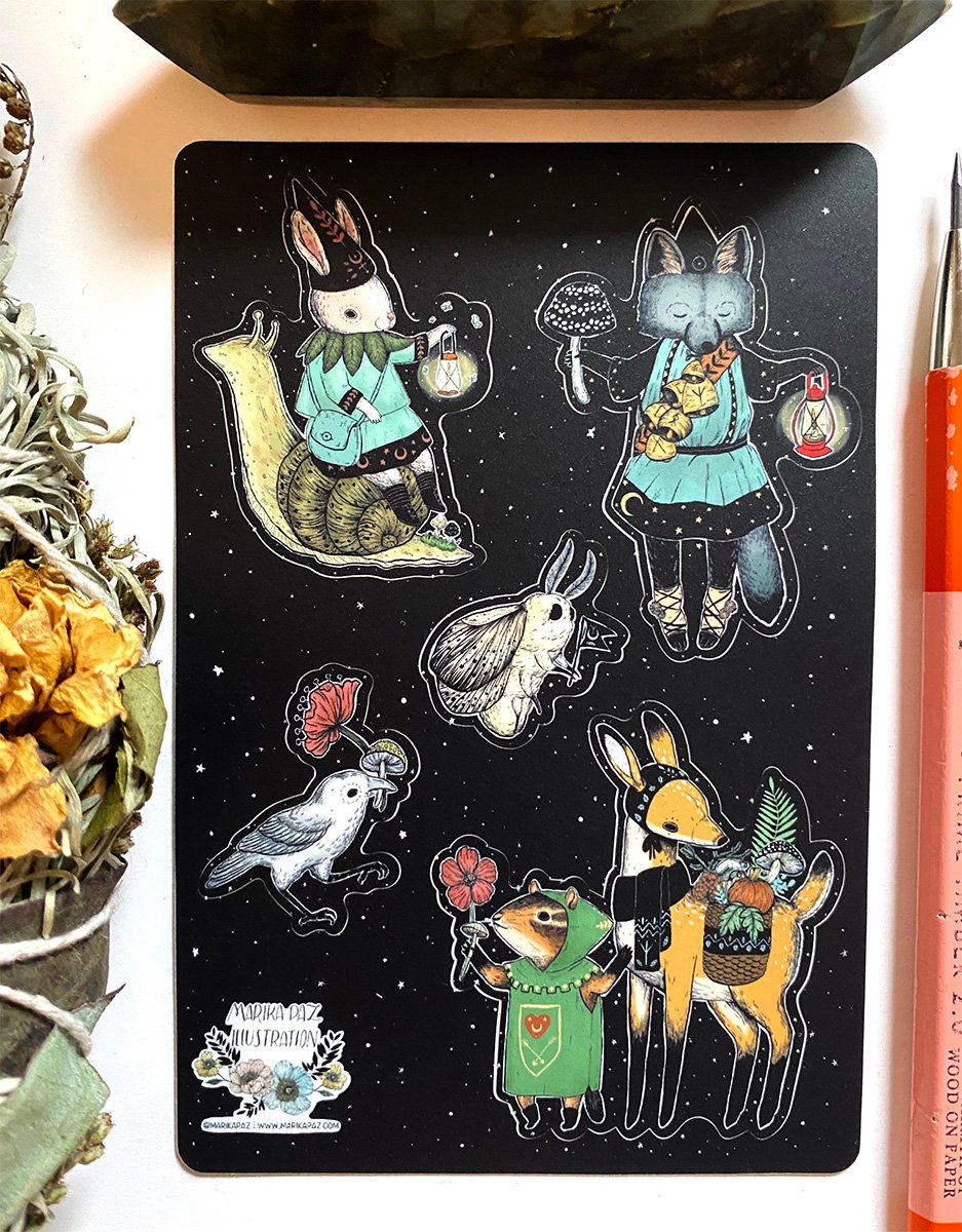 YOU CHOOSE 1 STICKER SHEET *SAVE ON SHIPPING* | Marika Paz Illustration