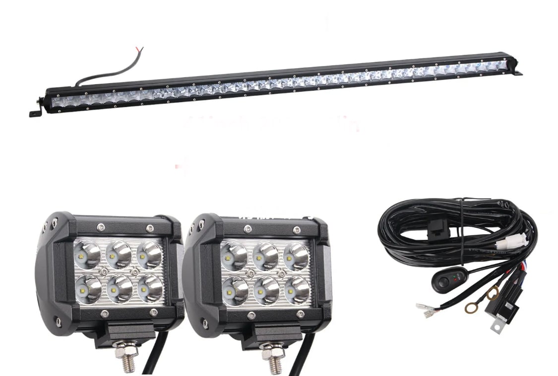 SUZUKI SAMURAI 3 light kit with harness and Light bar mounts | WellLitLed