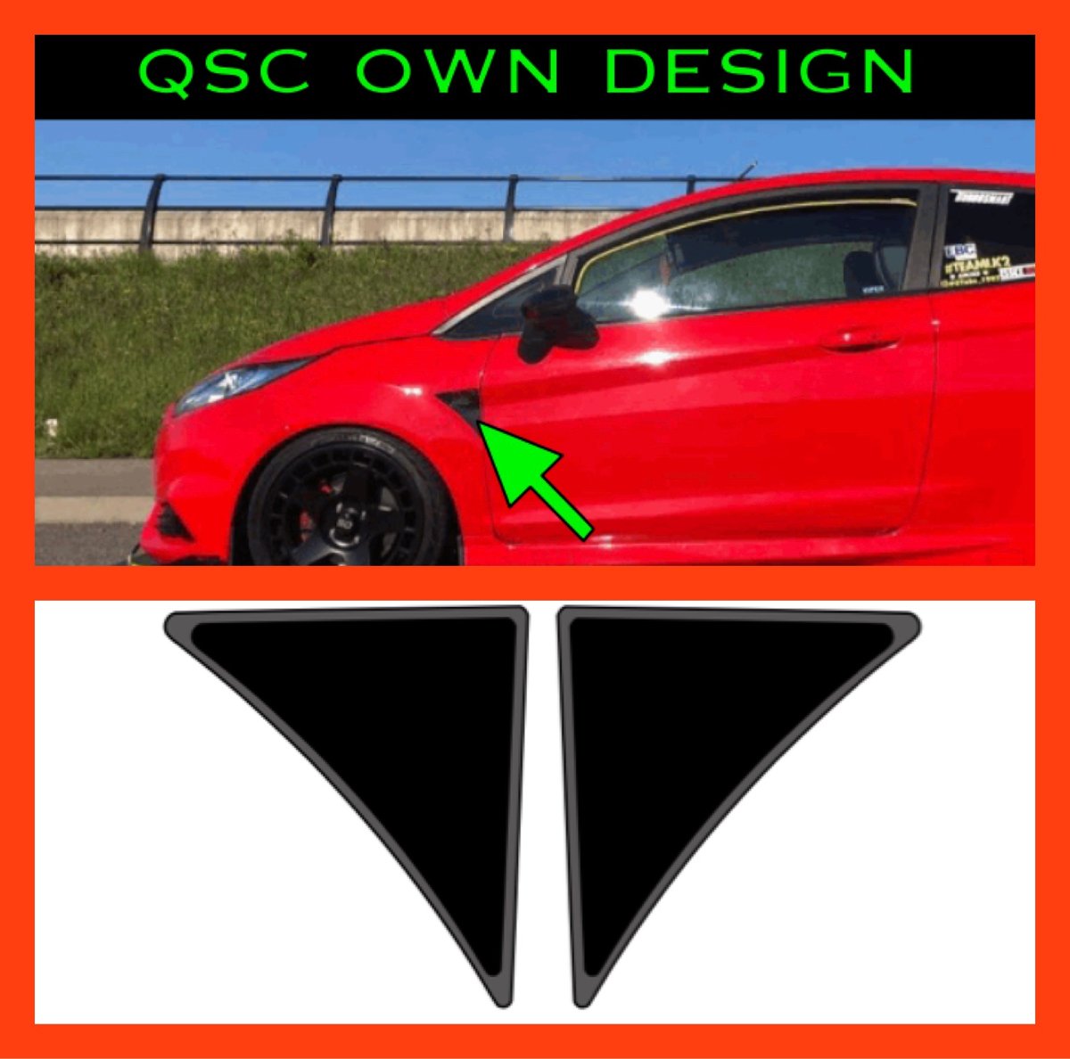 X2 Ford Fiesta mk7/7.5 dynamic 3D effect wing insert stickers | QsCustom