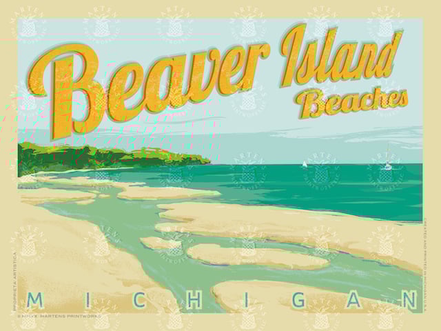 Beaver Island Michigan Vintage Style Travel Poster Art | Print No 094 ...