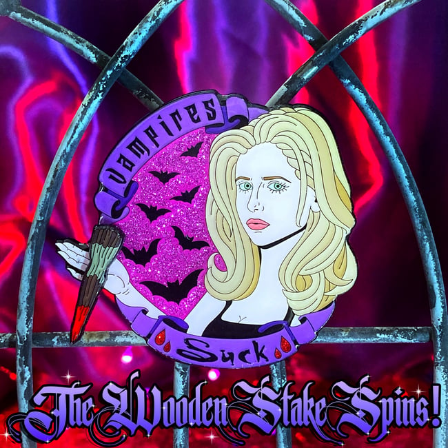 Vampires Suck Spinning Enamel Pin Demonic Pinfestation