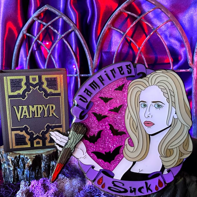 Vampires Suck Spinning Enamel Pin Demonic Pinfestation