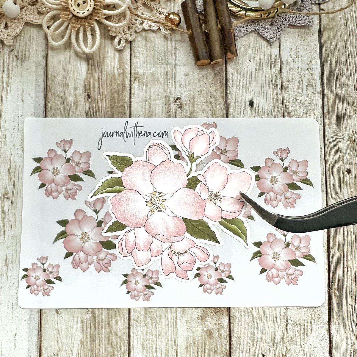 Flower Cluster Sticker Sheet | Transparent & Premium White Sticker ...