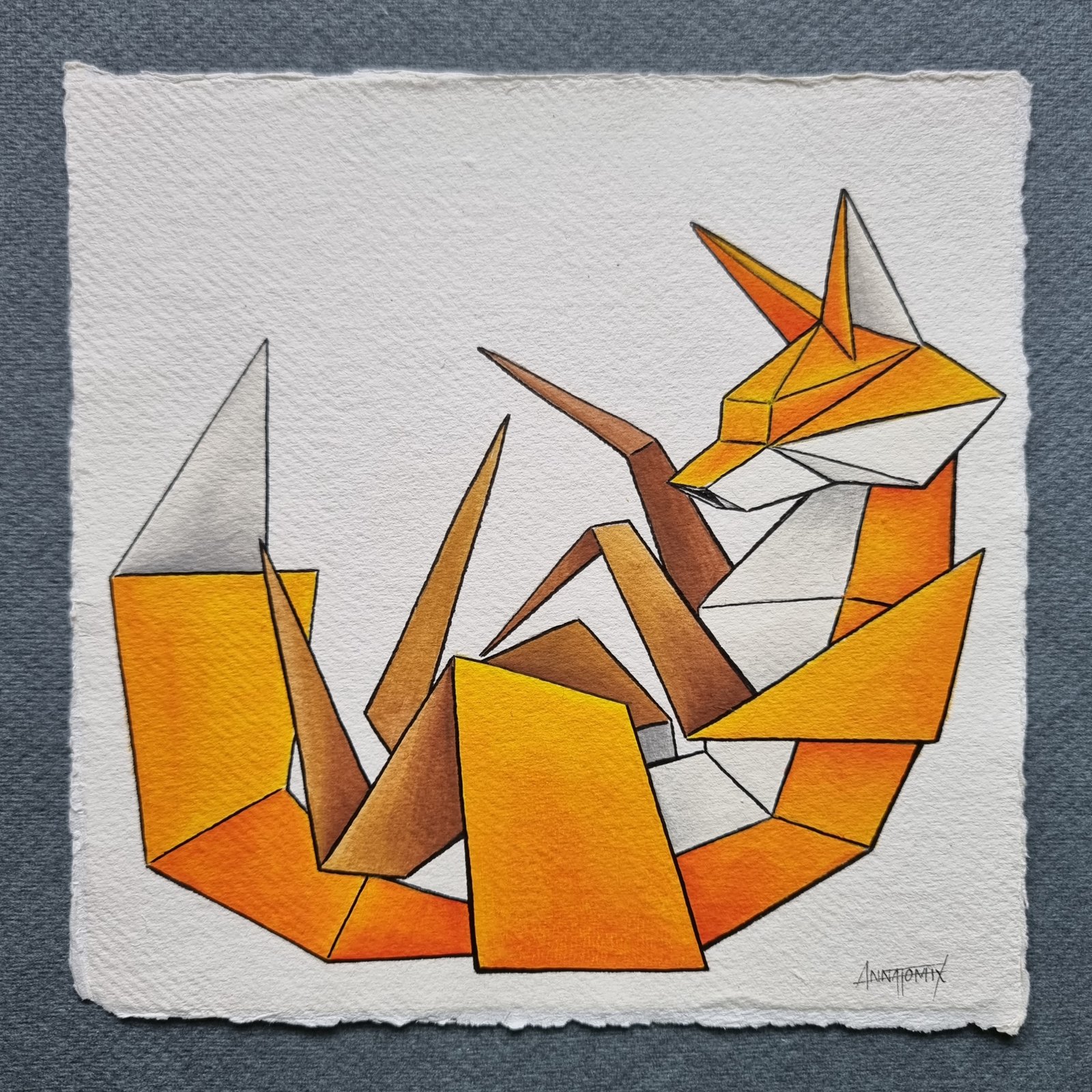Squared #4 gouache original / ANNATOMIX