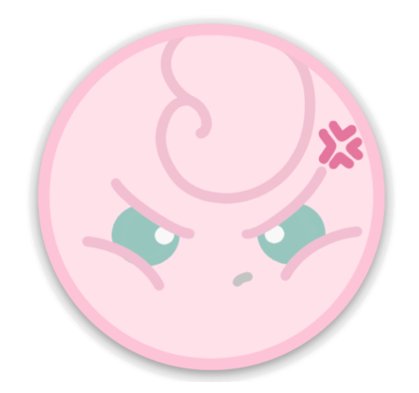 Angry Jiggly Puff Vinyl Sticker | Tomato Tomago