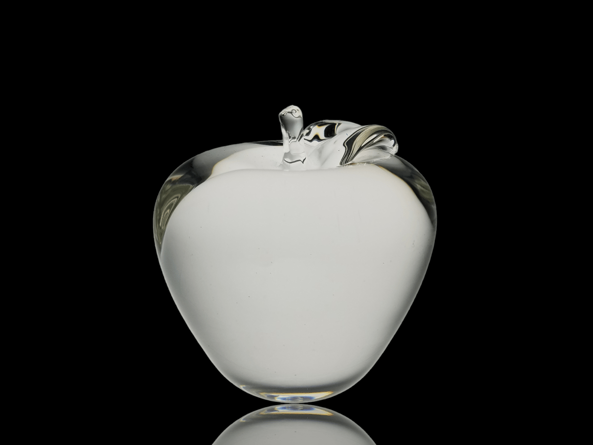 Crystal clear apple sculpture | Gather Glass
