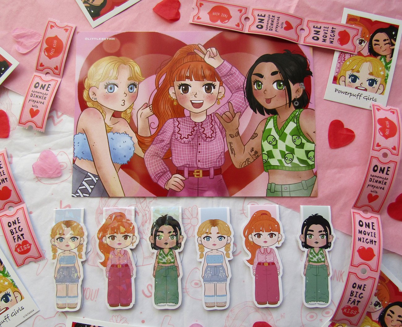 POWERPUFF GIRLS BOOKMARKS + PRINT + POLAROID | LittleBeth