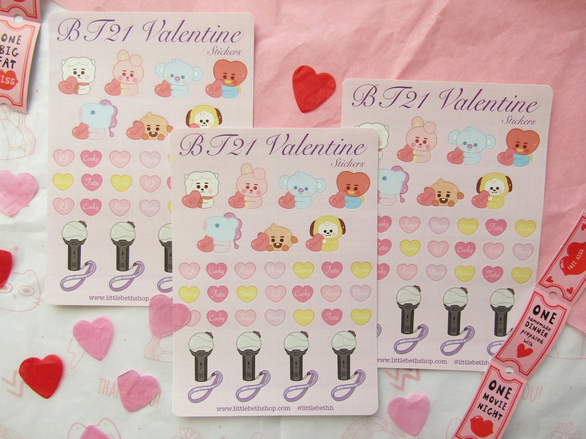 BT21 VALENTINE SPECIAL STICKER SHEET | LittleBeth