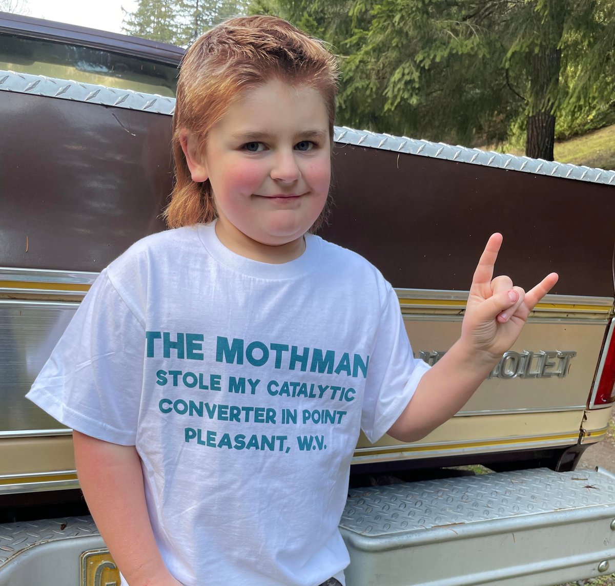Mothman Stole My Catalytic Converter Pre-Sale shirt | Little Bubby PreSale