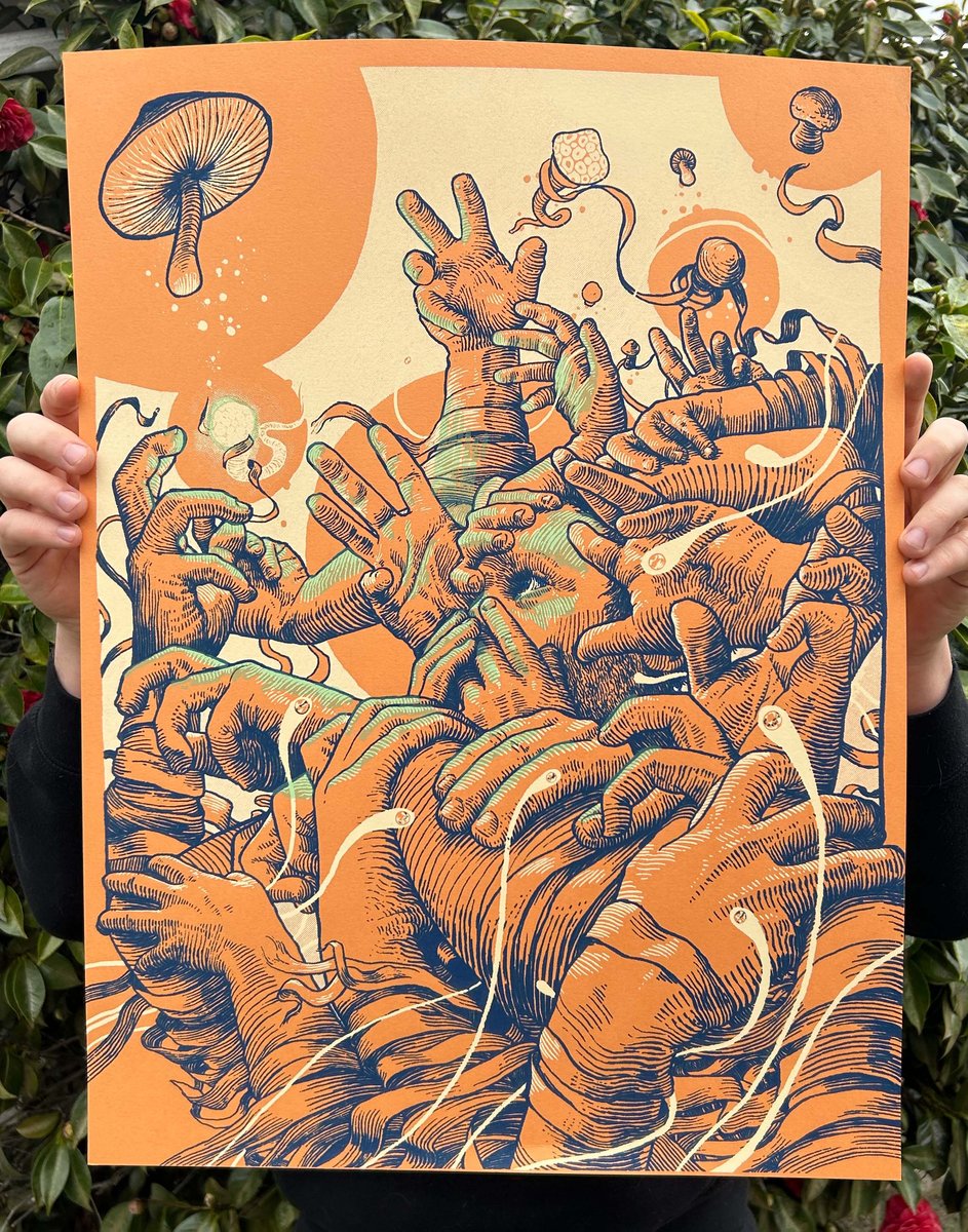 Get a Grip (art print on Orange) | Dave Kloc