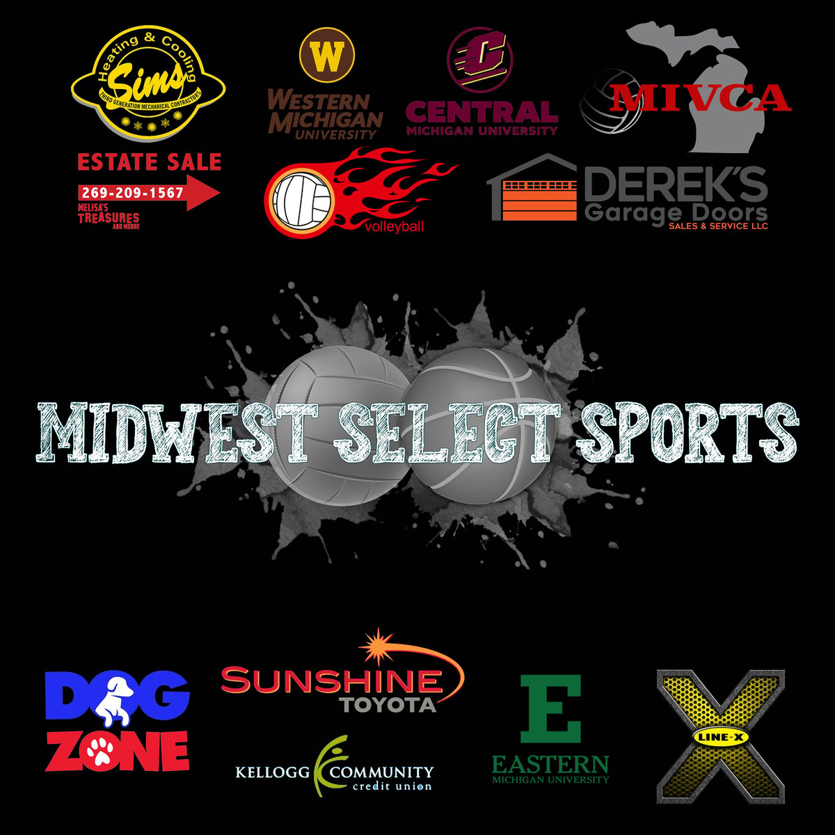 Midwest Select Sports Banner & T-shirt Logo | Paper Fox Prints