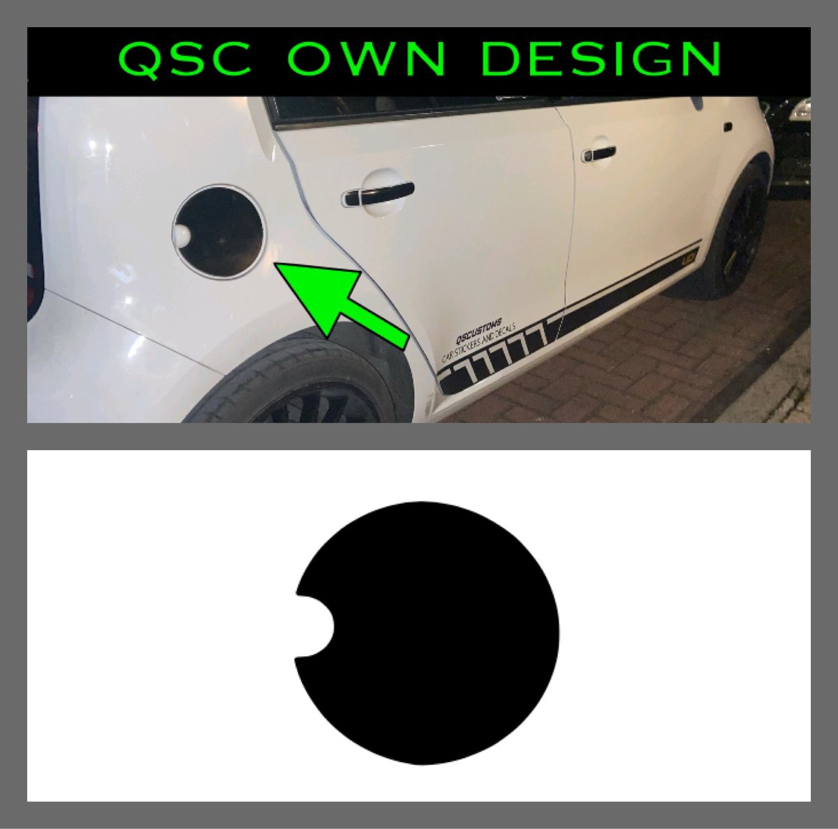 X1 Vw up! Fuel door overlay sticker decal | QsCustom