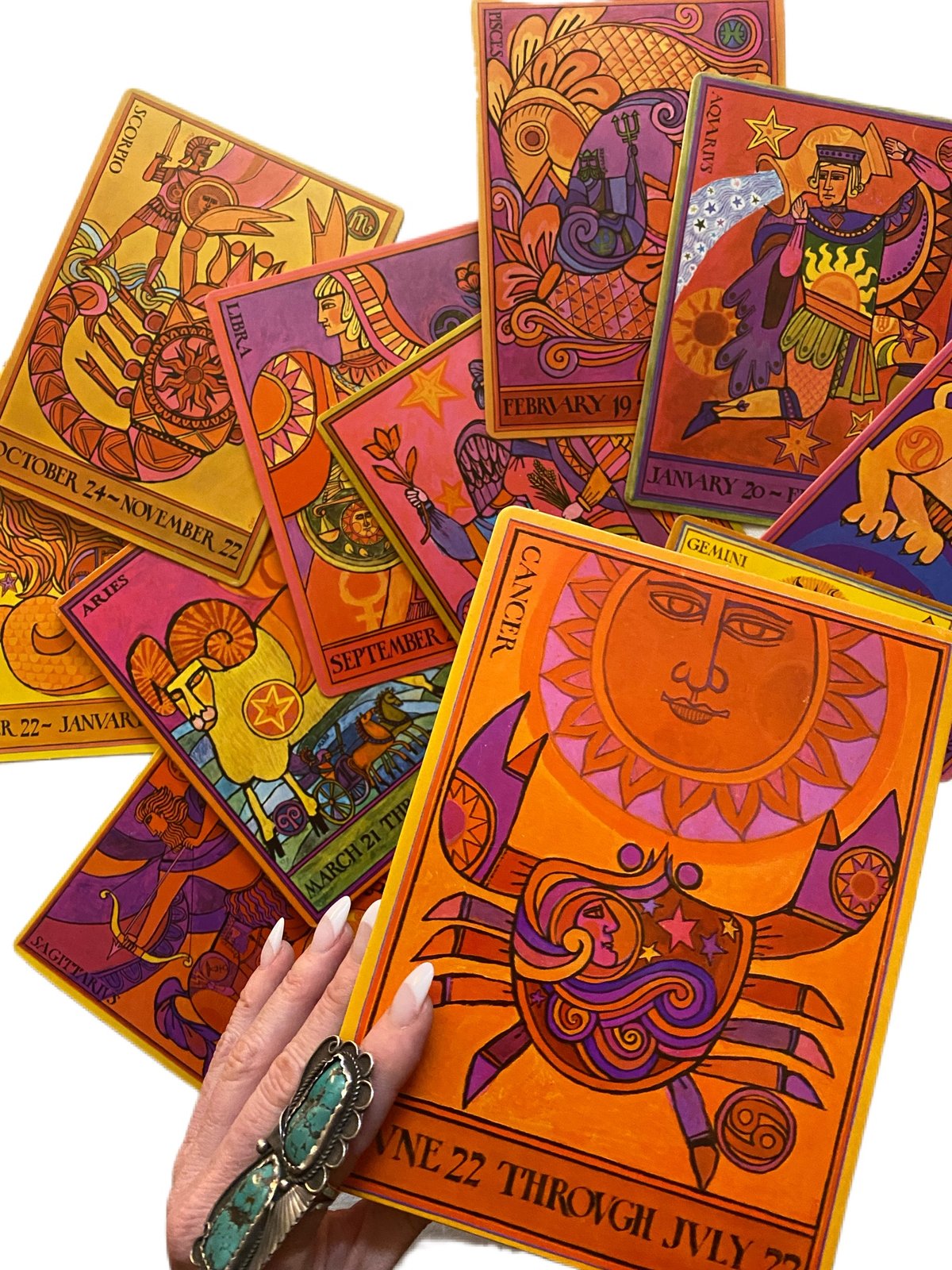 late 60s rare OKA zodiac cards, full set | Squashblossom