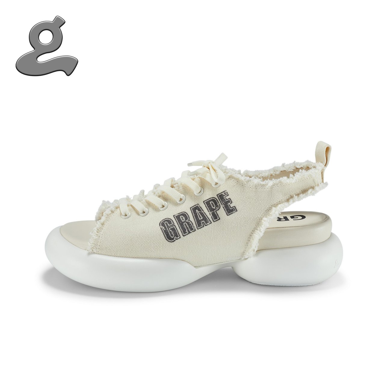 White Logo Lace-up Sandals | GRAPE