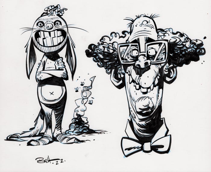 Original Warm Up Ink Drawing Pages | BlitzCadet