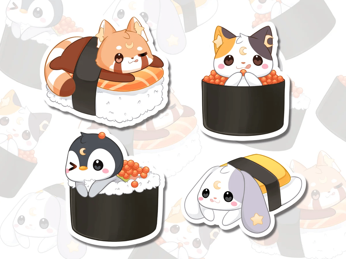 Sushi Friends Sticker | MaeMunchiesCo