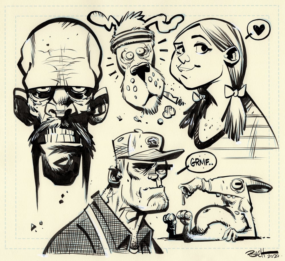 Original Warm Up Ink Drawing Pages | BlitzCadet