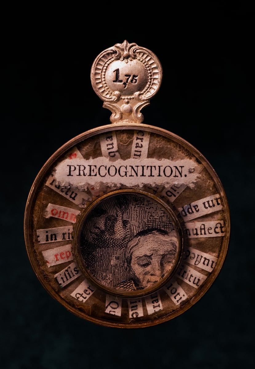 Brooch: PRECOGNITION. 2023 | Keith Lo Bue's Stuffsmith Emporium.