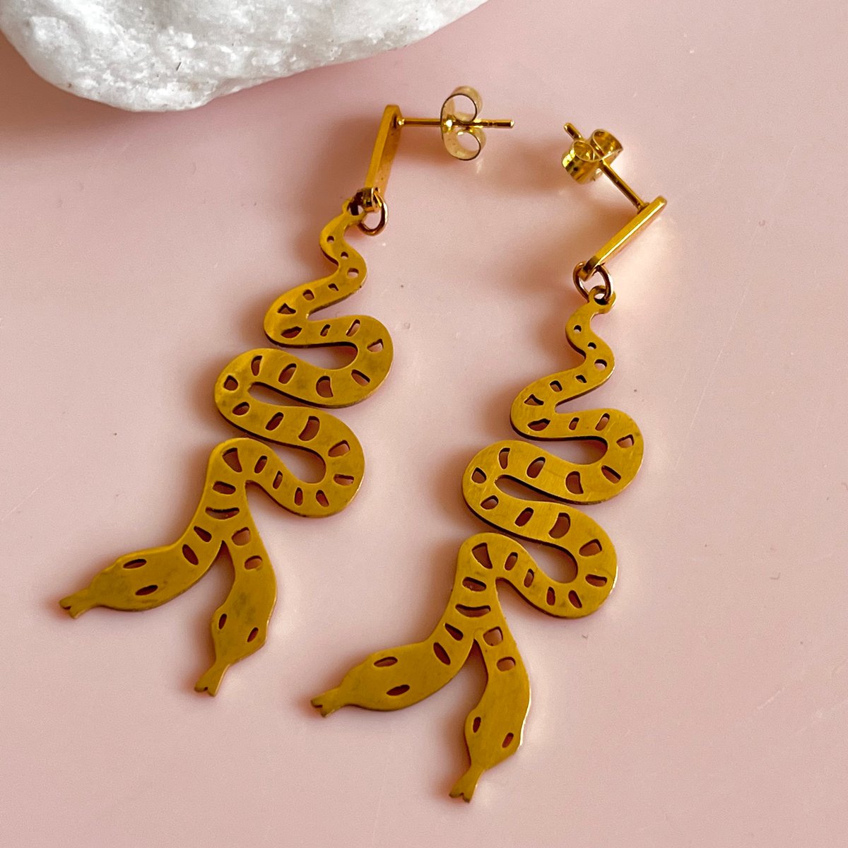 Big Double Snake Drops - Gold | Penny Foggo