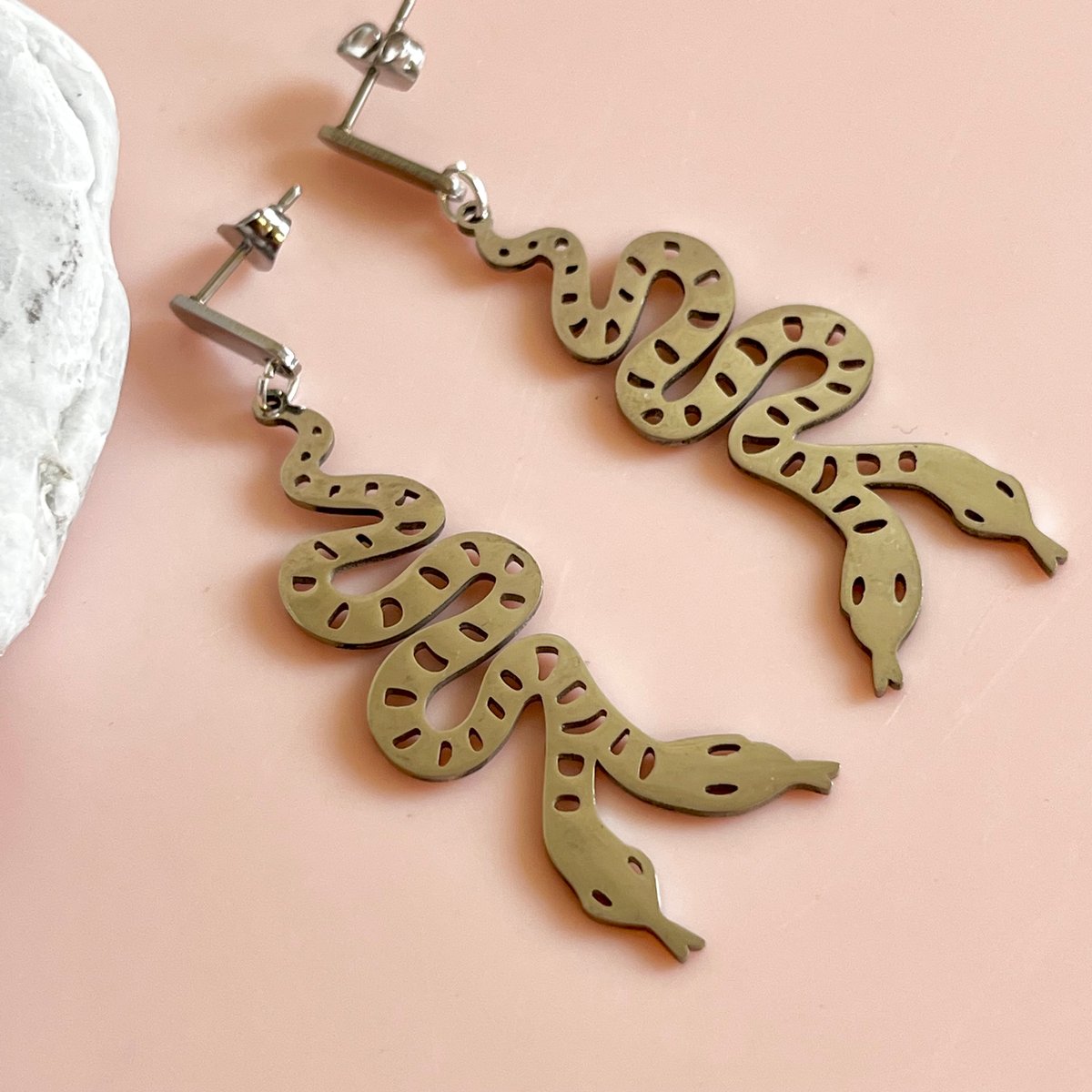 Big Double Snake Drops - Silver | Penny Foggo