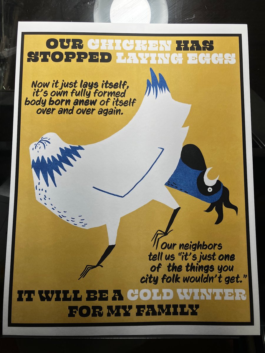 Self Laying Chicken print | Rory Blank's Cool Shirt Zone