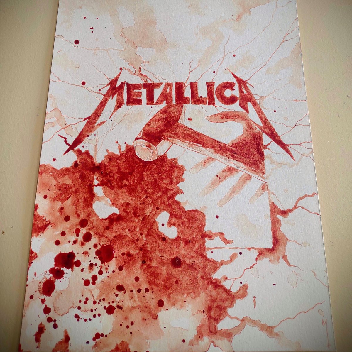 Metallica original blood painting | Giin Productions