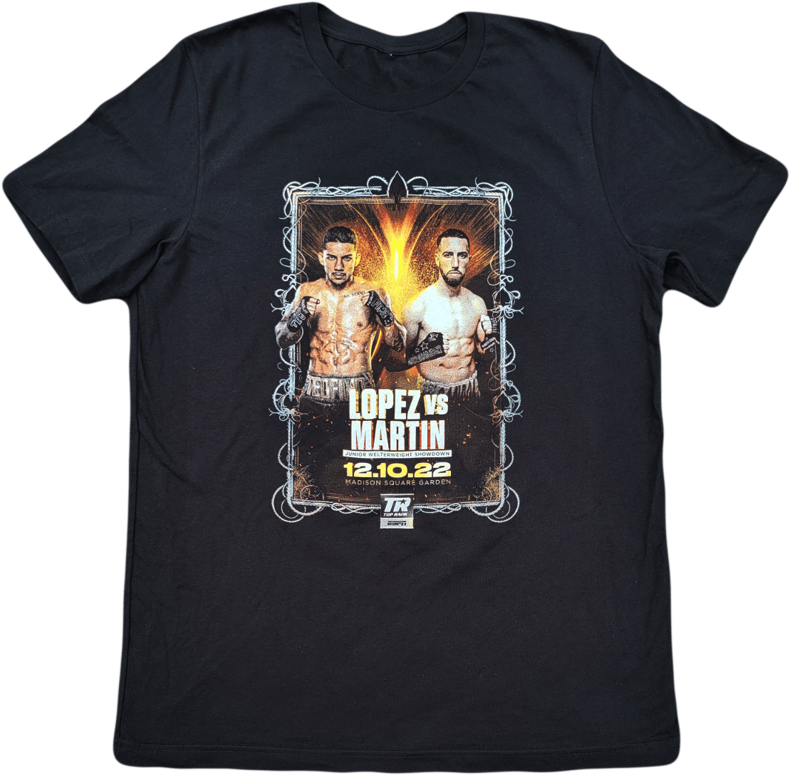 Official Teofimo Lopez vs Sandor Martin t-shirt | Boxing Aficionado