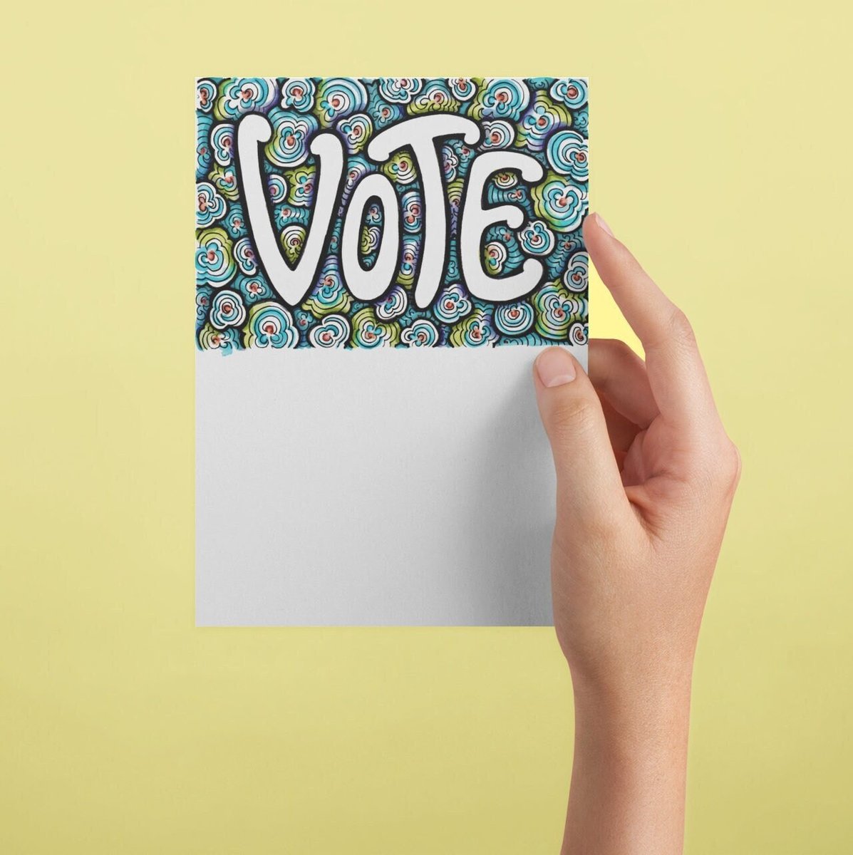 250 Postcard for Voters "Whimsical Vote Clouds" | StoneMavenDesigns