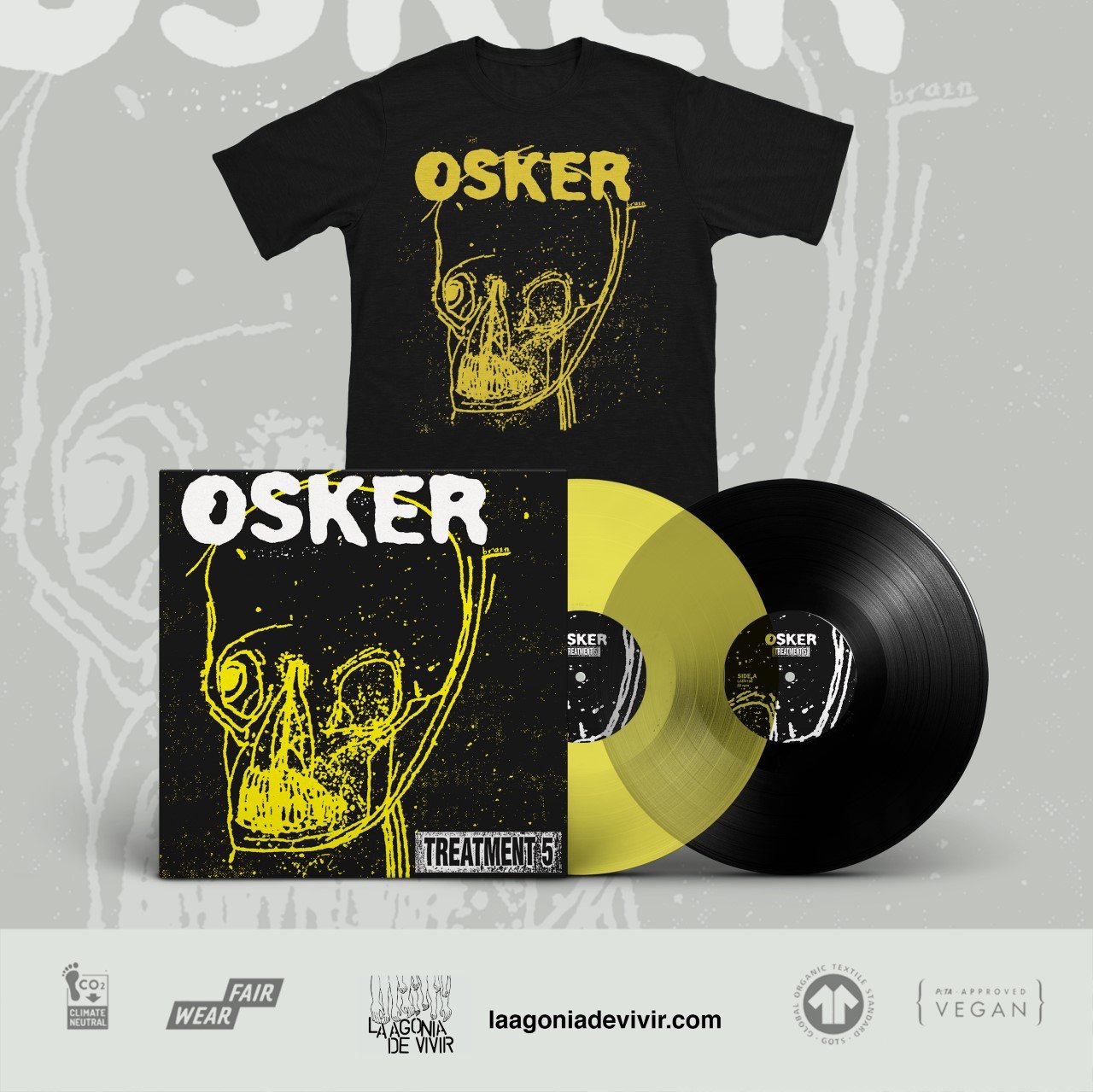 OSKER "treatment 5" BUNDLE (LP reissue + Tshirt) / La Agonía de Vivir