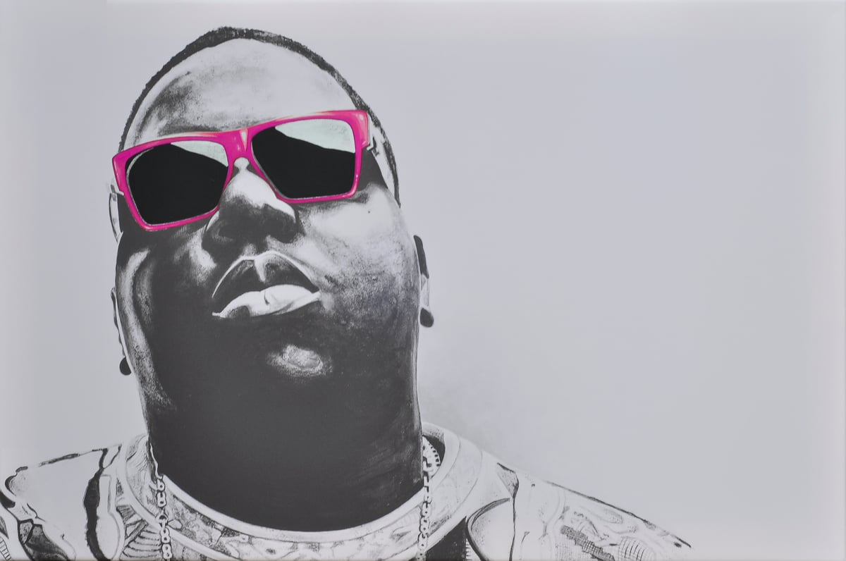 Ross Baines Art — CUSTOM HAND EMBELLISHED CANVAS PRINT - BIGGIE SMALLS