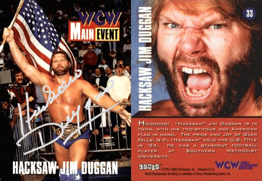 Jim Duggan SIGNED 1995 WCW Main Event Card | Hacksaw Jim Duggan Shop