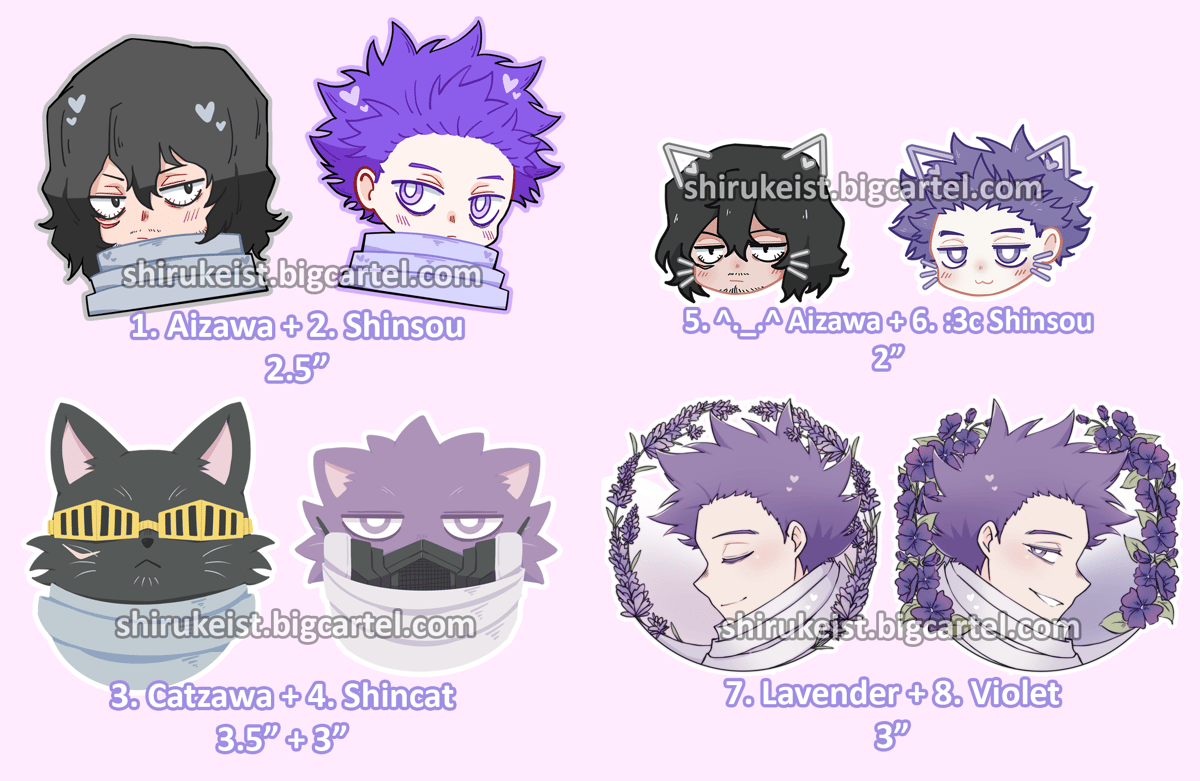 Shinsou and Aizawa Die-cut Stickers | shiru kei st.