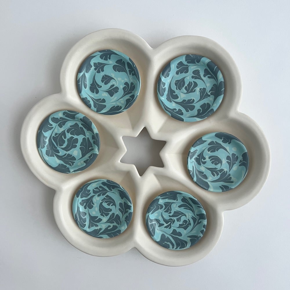 Alabaster Seder Plate Set 3 | Morgan Levine Ceramics