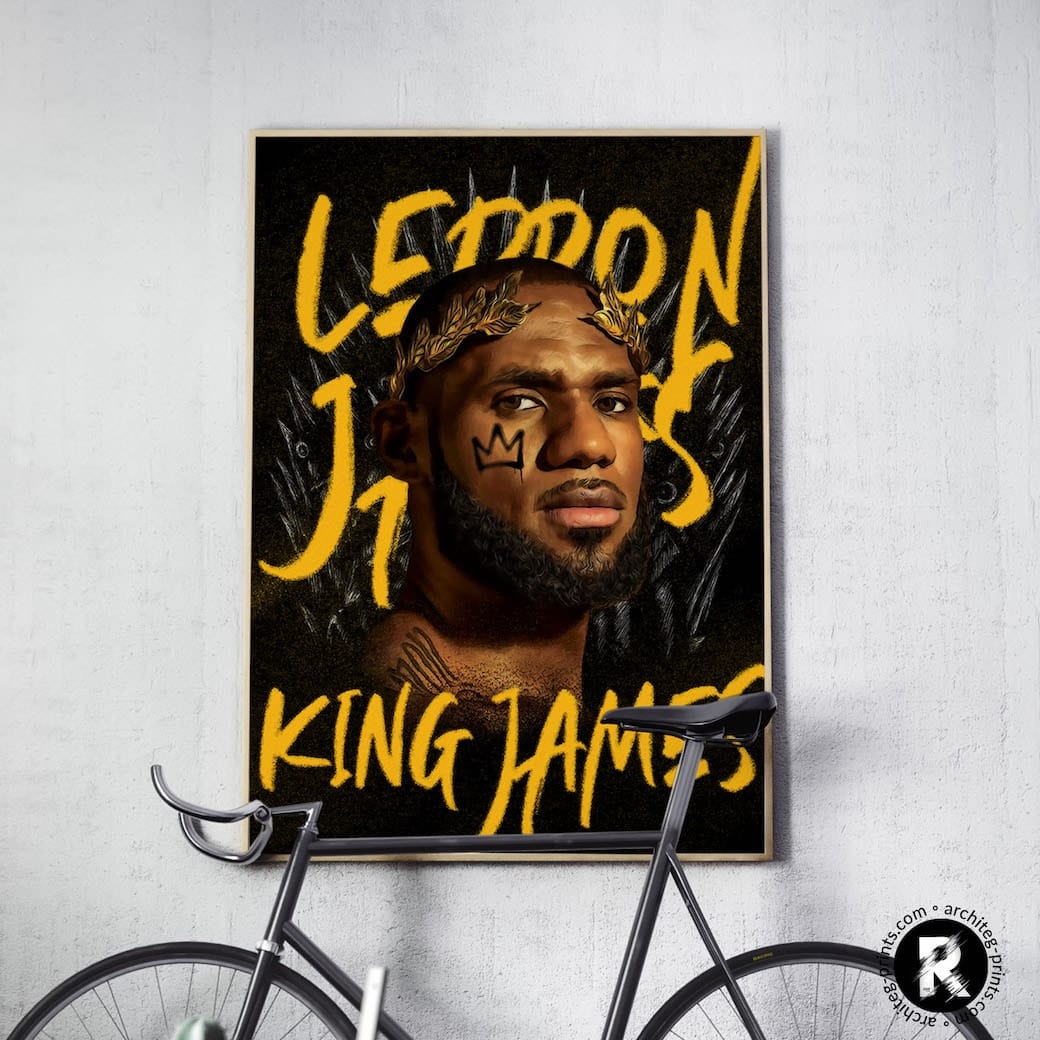 LeBron James - Crowned King LeBron Pop Art Poster Print | Architeg Prints