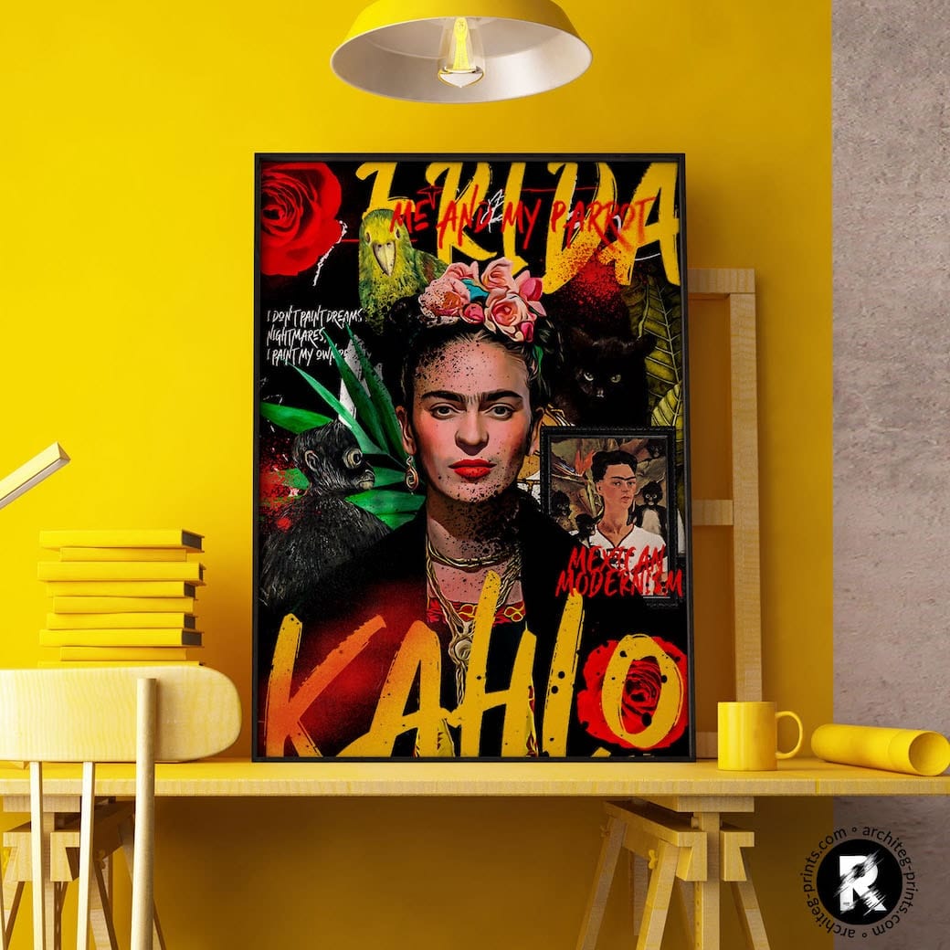 Frida Kahlo Self-Portrait Pop Art Poster Print | Architeg Prints