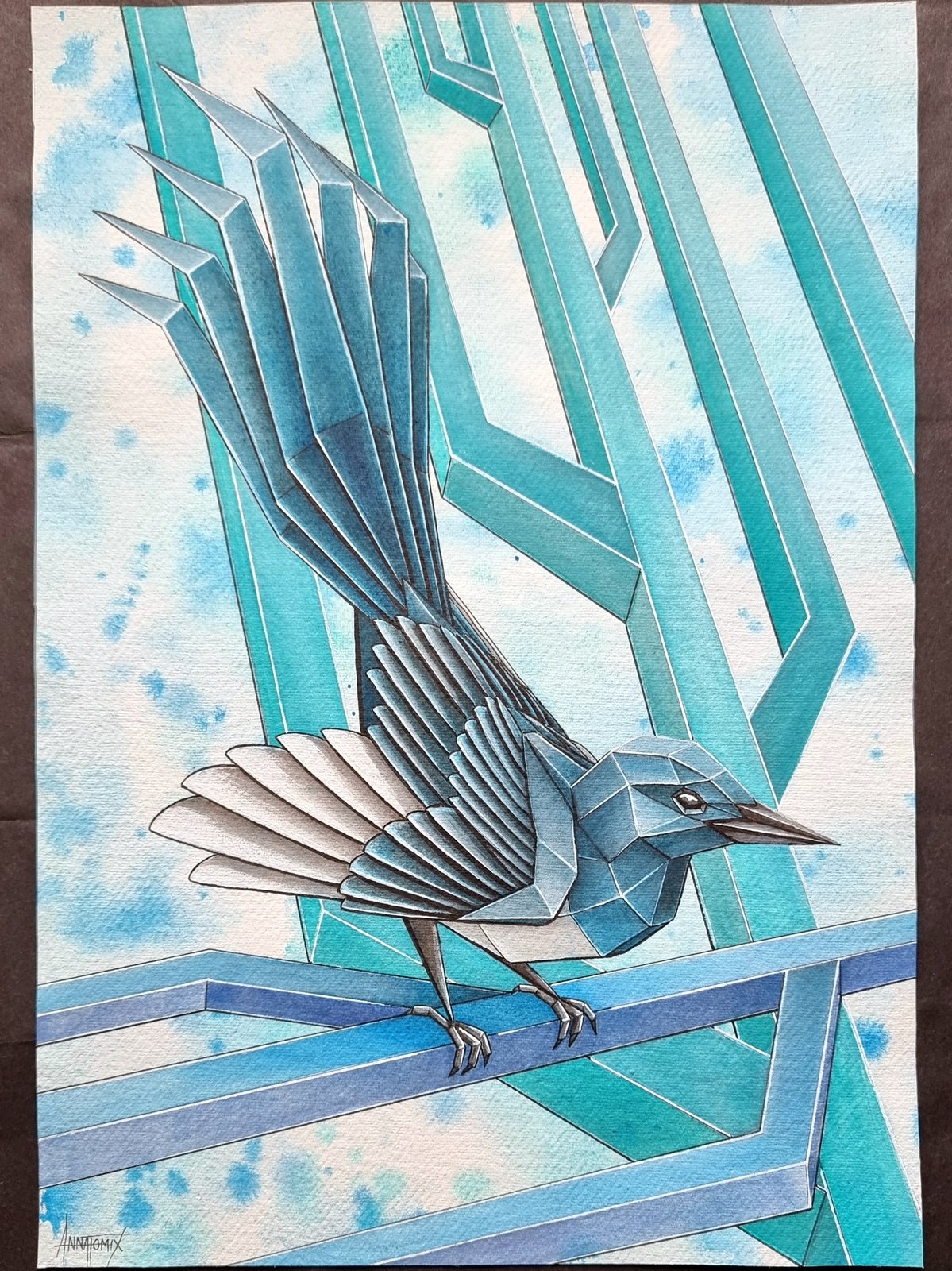 "Triton" original painting / ANNATOMIX