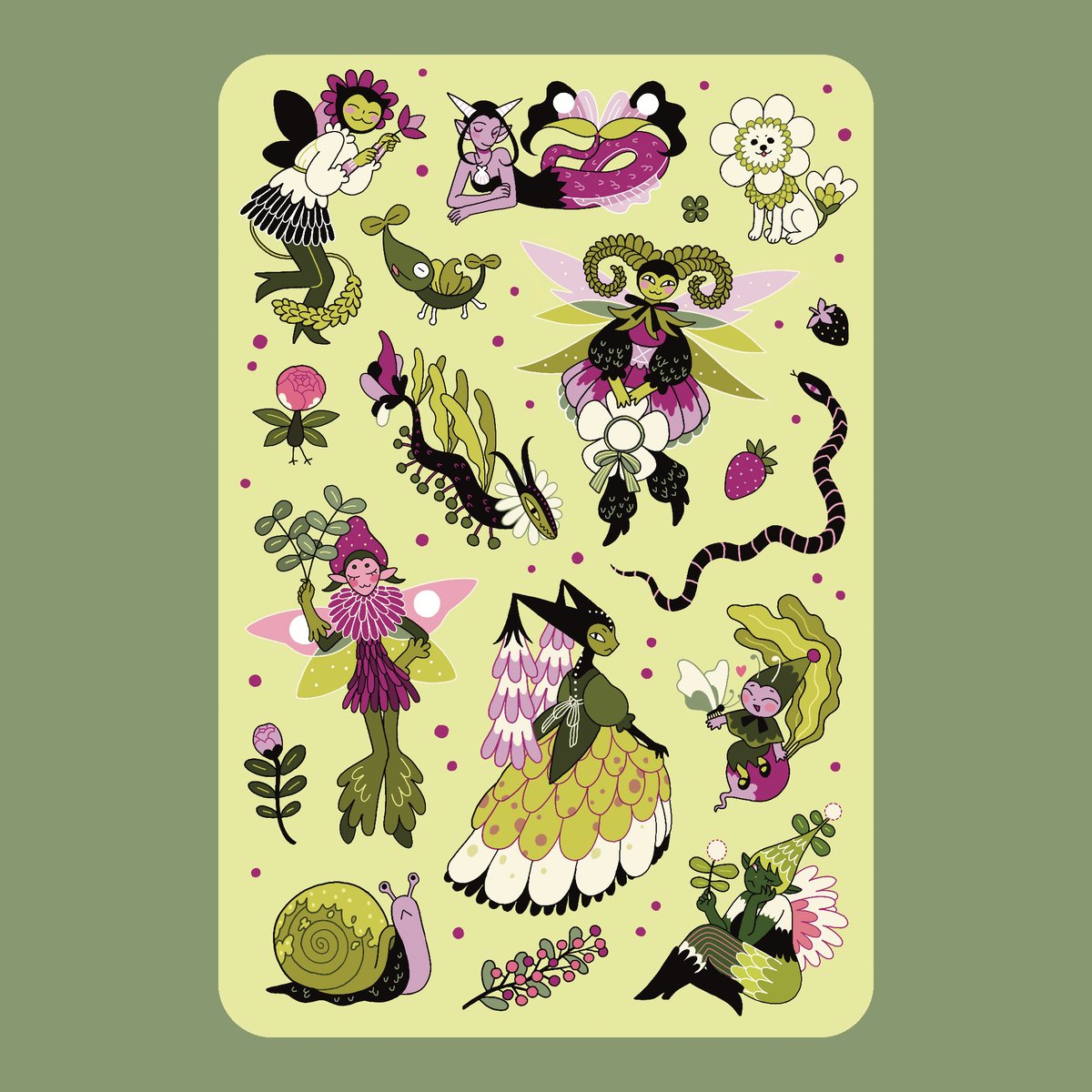 Vinyl Sticker Set: Spring Blossom Sprites | EKUBO