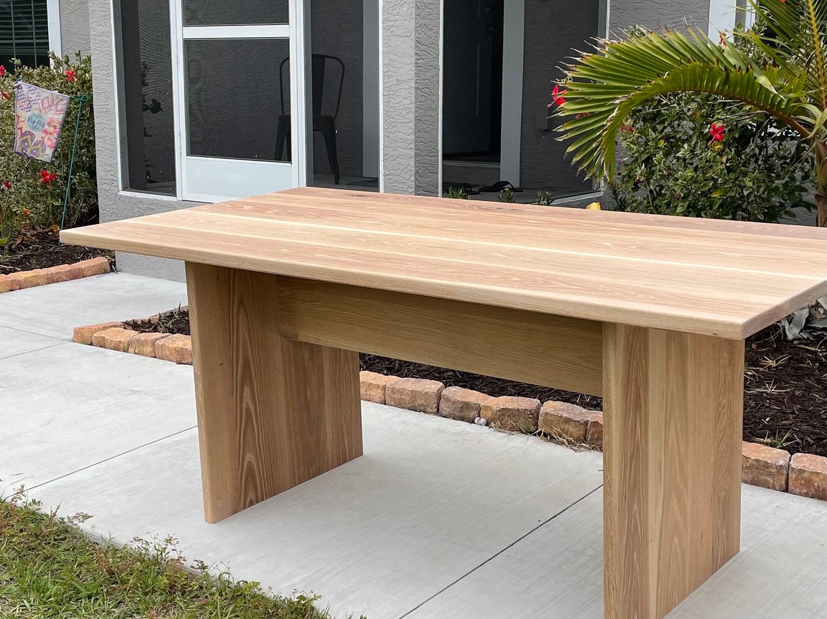 White Oak Table | Farm Table | Panel Table | Walnut | Hedge Custom Wood ...