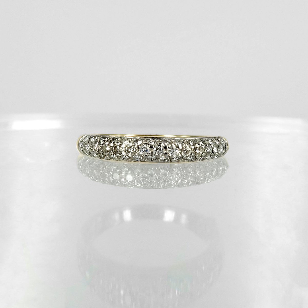 18ct yellow gold pave diamond set band. SH1243 / Pilkington Jewellers