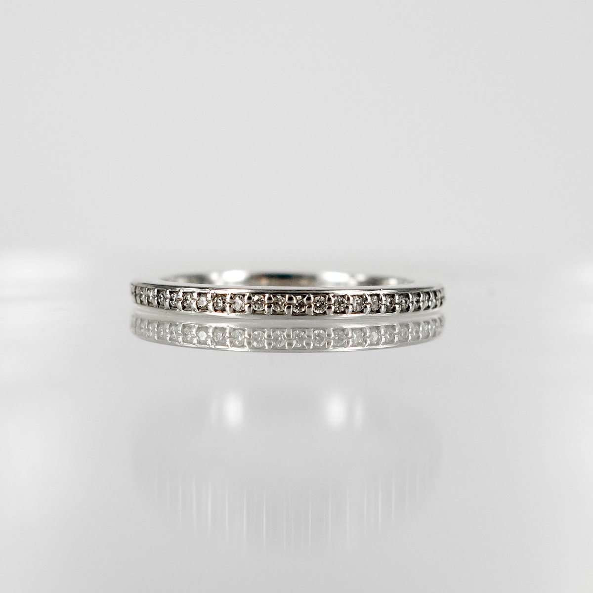 18ct white gold fine diamond set band. PJ4765 / Pilkington Jewellers