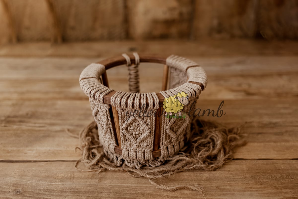 « brown macrame bucket seat with beige macrame - pre order » / Yellow Lamb