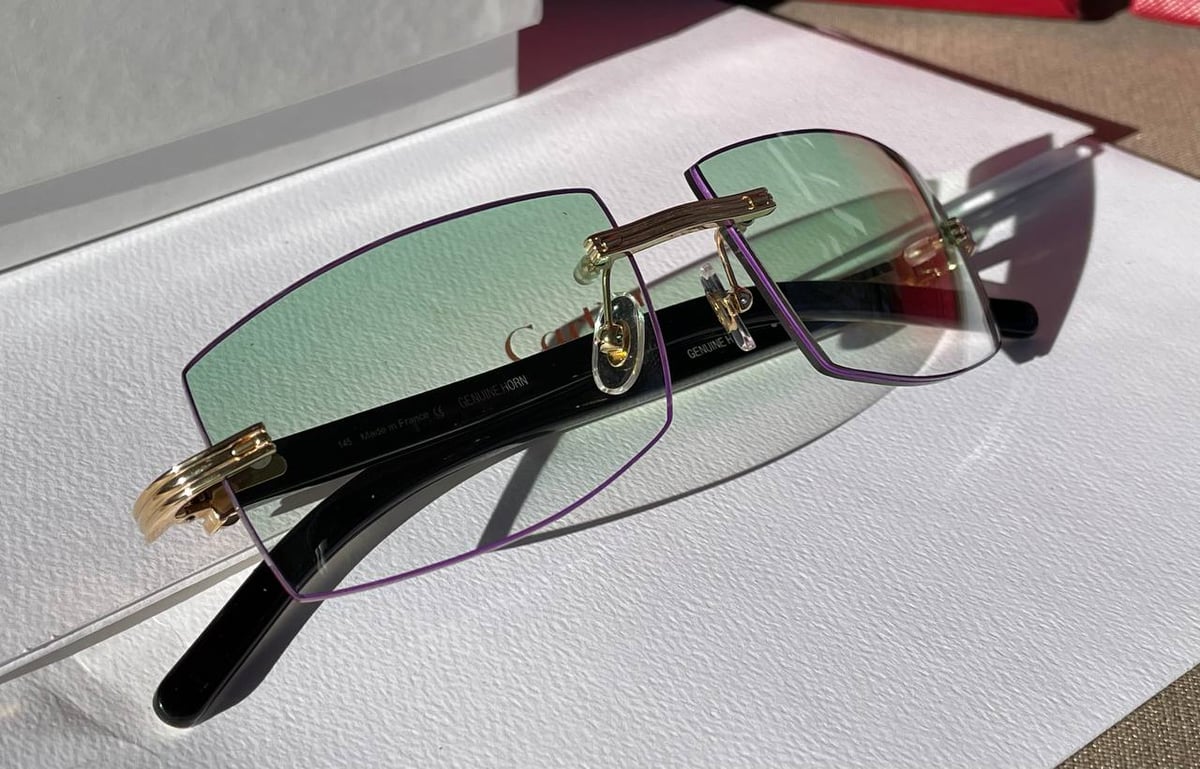 AUTHENTIC CARTIER CT0286O 003 - [MIXED HORN] CUSTOM AQUA/PURPLE 011 ...