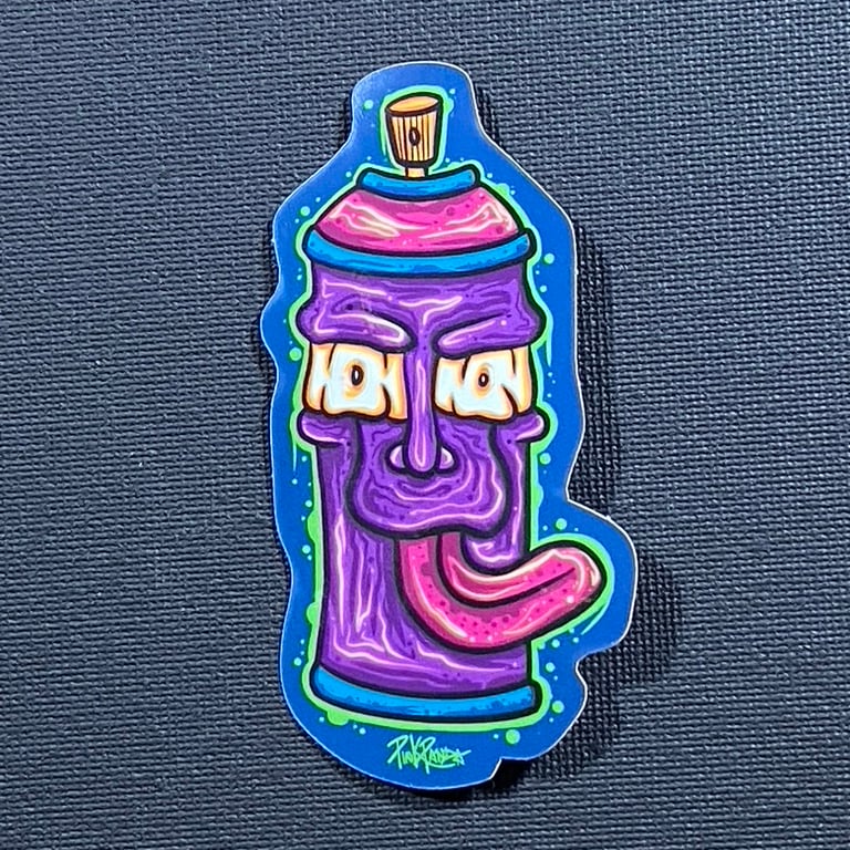 Purple Monster Spray Can Sticker | The Art of Pink Panda