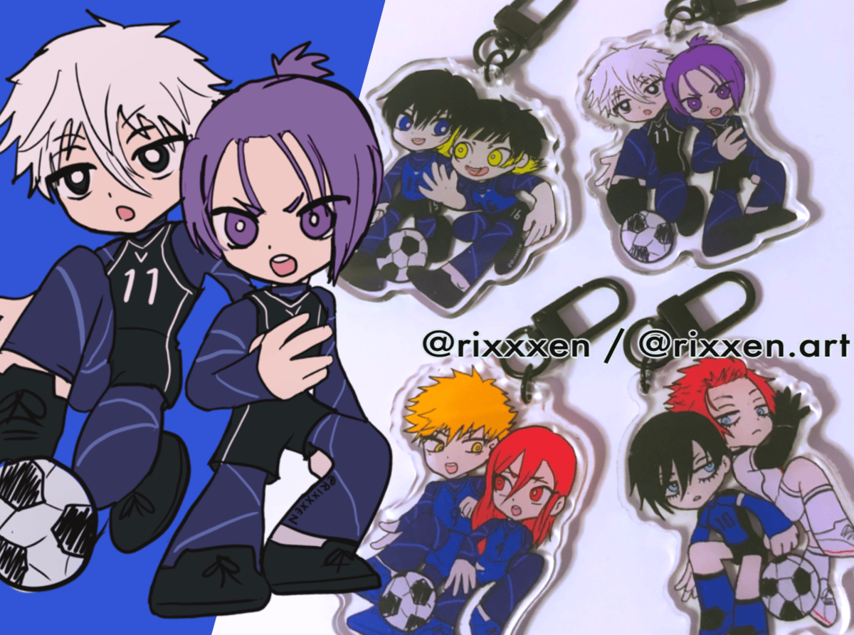 BLUE LOCK 2.5 in acrylic charms ( isagi/bachira, reo/nagi, chigiri ...