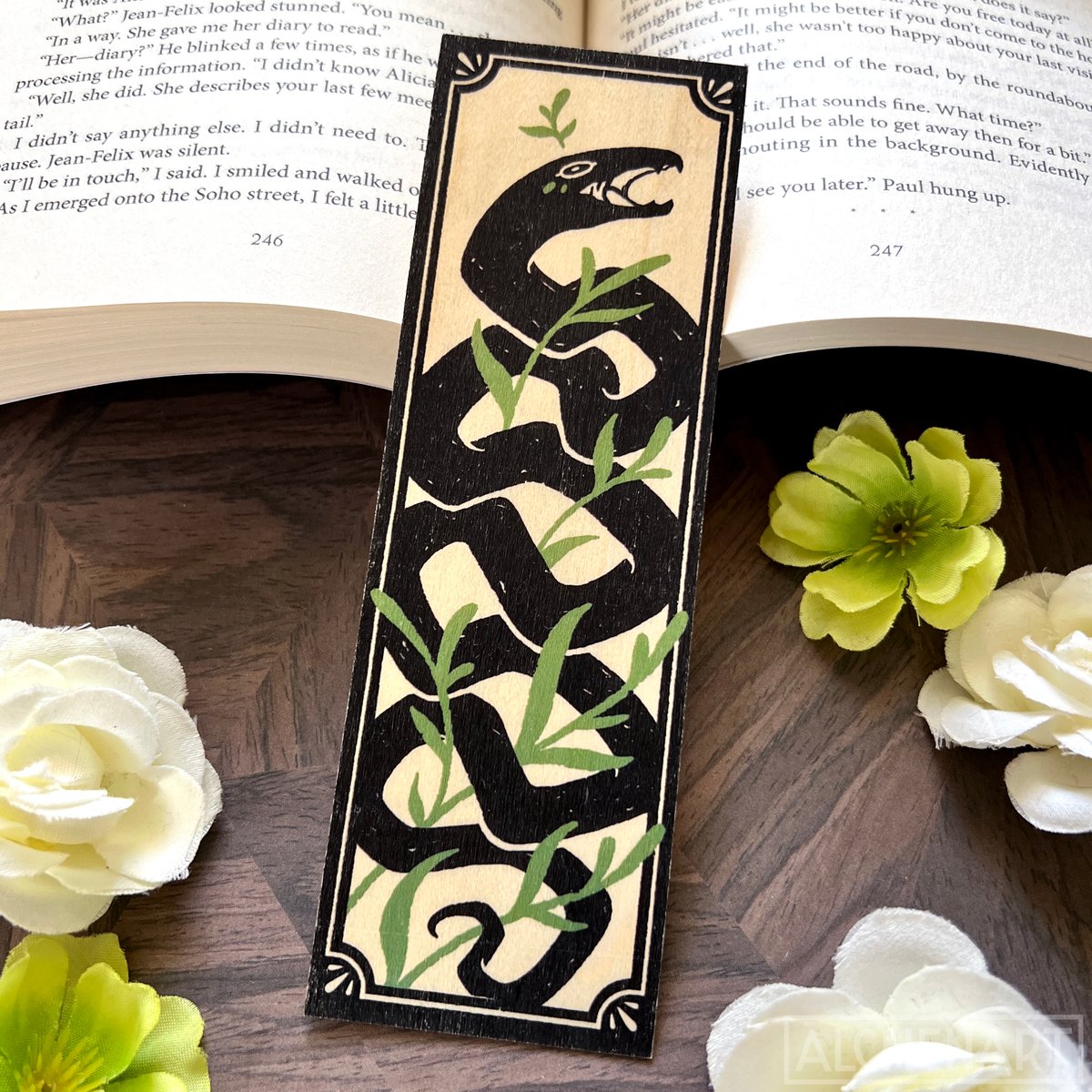 Serpent Sprout Wood Bookmark | acorviart