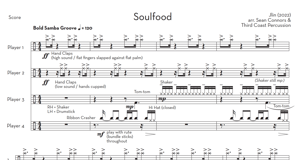 Soulfood — Score and Parts | Third Coast Percussion Store